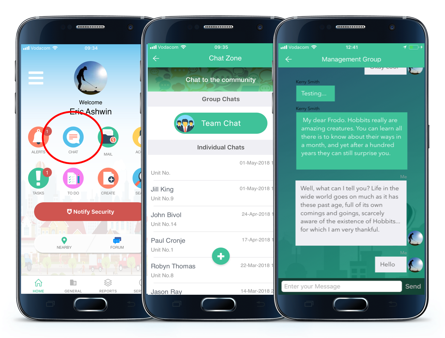 Where do I find the management Chat function? – EstateMate